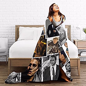 Charlie Hunnam Soft and Comfortable Warm Fleece Blanket for Sofa, Bed, Office Knee pad,Bed car Camp Beach Blanket Throw Blankets (Black, 50"x40") … (50"x40") … (60"x50")