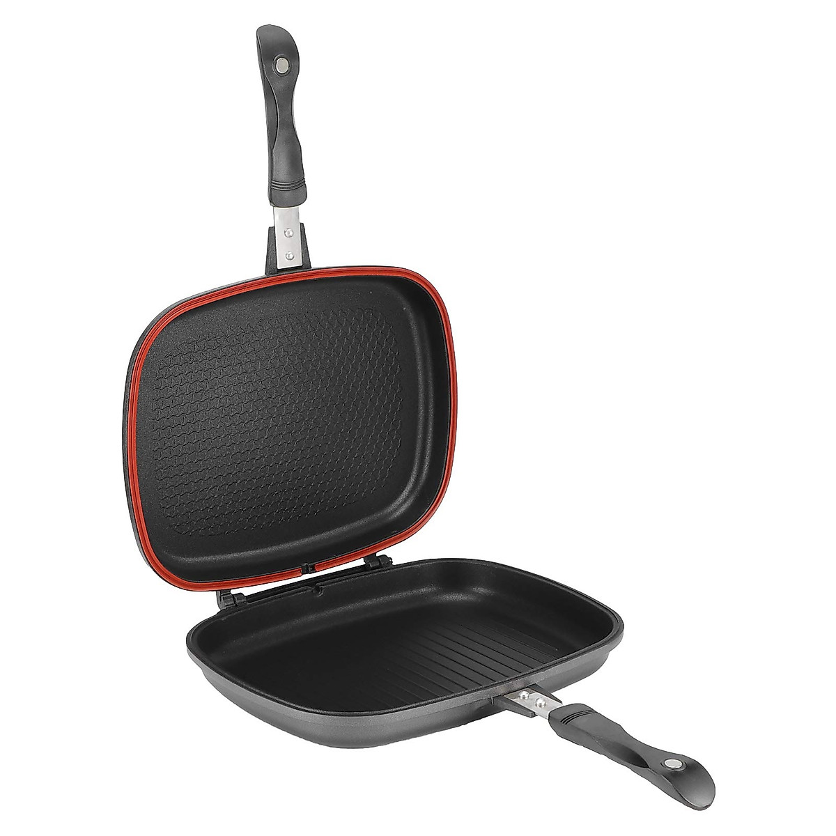 Grill Pan Frying Double Side With Antiburn Handle: Kitchen Supplies Pot (32Cm 12.6In)