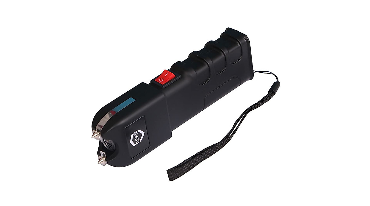 DEPM Heavy Duty Stun Gun with Flashlight & Anti-Grab Tech