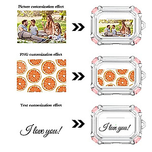 AnNengJing Custom Photo Name AirPods Pro Case with Keychain,Personalized Soft Clear TPU AirPods Pro Case Cover (Pink)