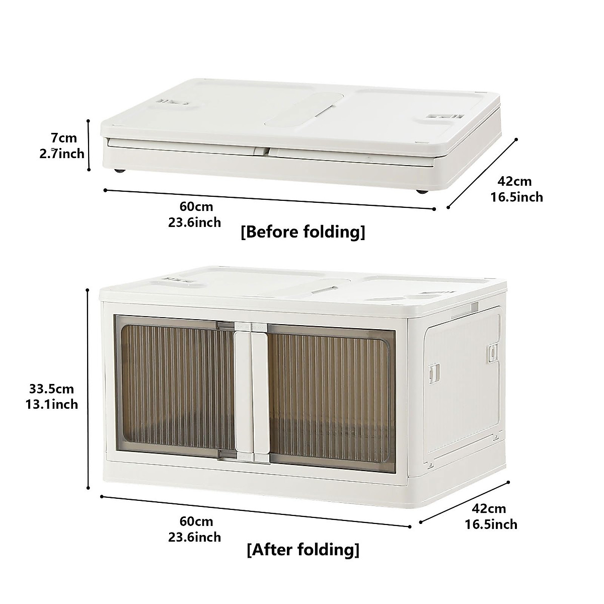 Juoe 1Pc Storage Bins with Lids,Plastic Stackable Storage Bins Open Front/Side/Top,Collapsible Storage Cabinet with Wheels for Closet Shelf,Room,Bedroom,Office,Home,Dorm,Toy