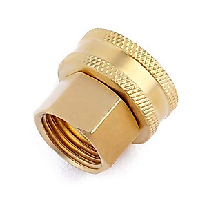 LitOrange (2 Pack Lead-Free Brass Garden Hose Threaded 3/4" GHT to 1/2 NPT Fitting Connect, Green Thumb Quick Swivel Connector Adapter,Double Female Thread 3/4" x 1/2" NPT Pipe