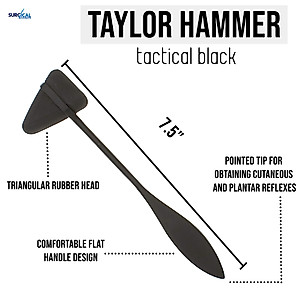 SURGICAL ONLINE Taylor Tomahawk Percussion Reflex Hammer for Neurological Examination (Black)