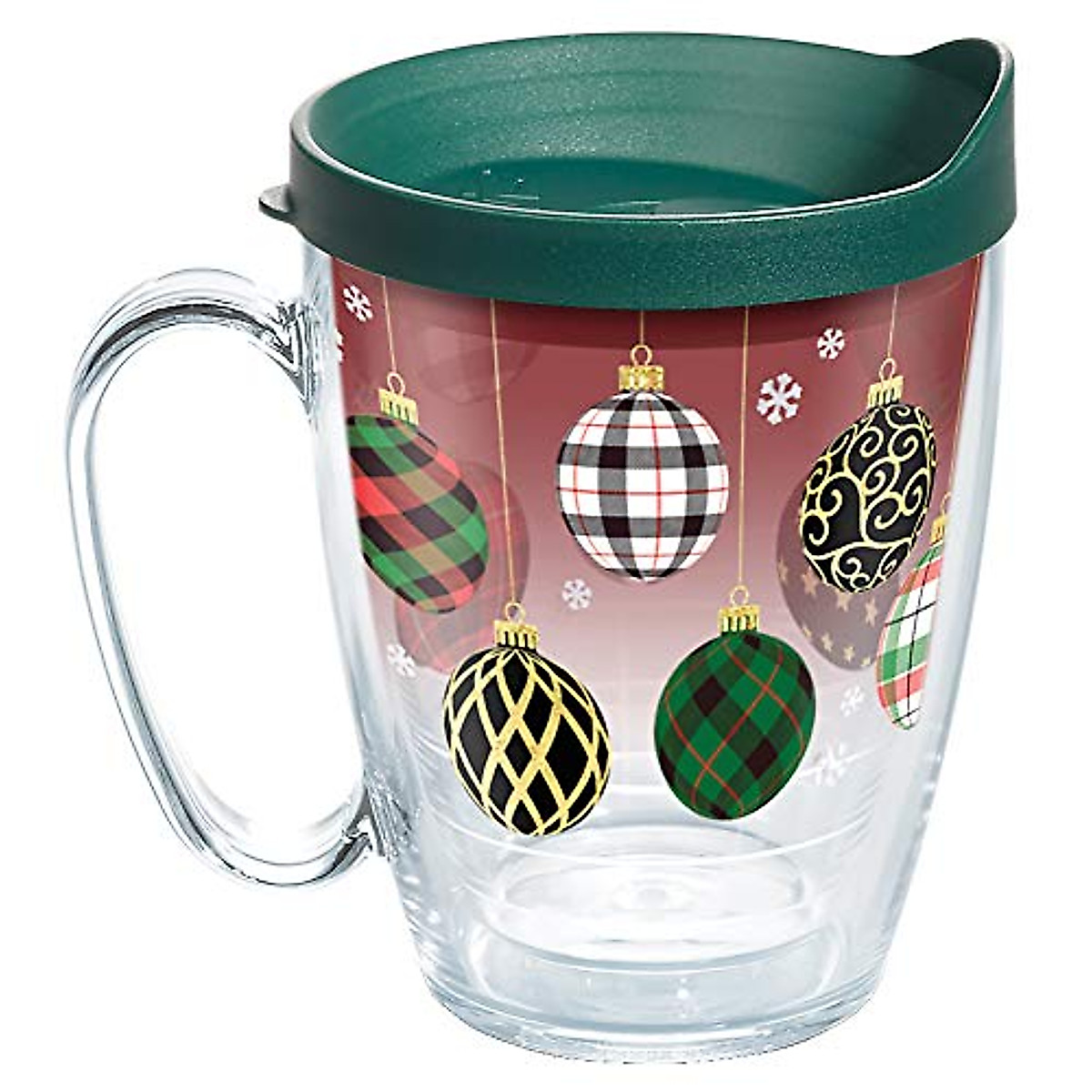 Tervis Plastic Made in USA Double Walled Christmas Holiday Ornaments Insulated Tumbler Cup Keeps Drinks Cold & Hot, 16oz Mug, Clear