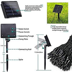 200LED Halloween Orange Lights, 72ft Decoration Solar String Lights, Waterproof Solar Fairy Lights for Gardens, Backyard, Balcony, Party, Holiday, Camping Decor (1 Pack, Orange)