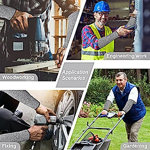 IEOVO Protective Arm Sleeves, Level 5 Protection Cut Resistant Sleeve, Anti Abrasion Arm Protectors Cut Heat Resistant Sleeve Safety Arm Guard for Garden Kitchen Farm (Grey)