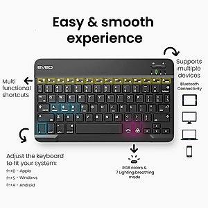iPad 9th Generation Case With Keyboard 10.2"- 9th Generation iPad Case With Keyboard - Premium iPad Keyboard Case 9th Generation for iPad 9th/8th/7th Gen, 10.2 Inch iPad Case With Keyboard - Black
