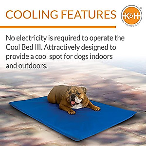 K&H Pet Products Cooler Dog Combo Cool Bed III Medium and Freezable Coolin' Bowl 96 Ounce