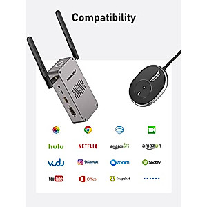 Wireless HDMI Transmitter and Receiver 4K - Wireless HDMI Extender 5G Kit, 165FT Range Signal Through Walls/Floors, Streaming from Laptop, Phone, Netflix, YouTube, PS5 to HDTV/Projector