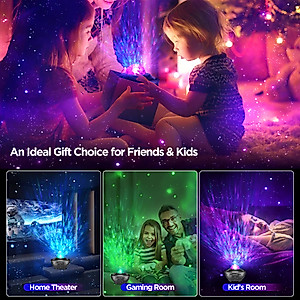 Star Projector, Galaxy Projector for Bedroom with Night Light Bluetooth Speaker&Remote for Room Decor, Works with Alexa＆Smart App, Christmas Gifts for Kids Women Man