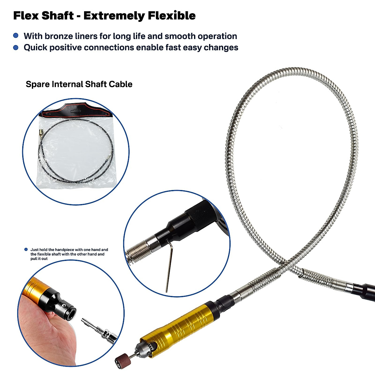 CTISMICE 780W Flex Shaft Rotary Tool, 500-25000RPM Flexible Shaft Grinder Kits with Variable Speed Foot Pedal and 110pcs Accessories for Grinding Polishing Sanding Deburring Cutting Buffing Finishing