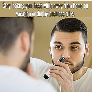 Ear and Nose Hair Trimmer - Stainless-Steel Dual Blade Hair Grooming Clipper - Lightweight Travel Hair Trimmer for Men and Women - Cordless and Skin Safe Blades