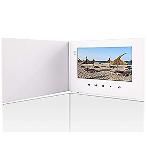 LuguLake 7" Video Greeting Card,Video Brochure for Father's Day Mother's Day, Christmas, Anniversary, Marketing Include 4G Memory and Rechargeable Battery LCD Screen Digital Brochures