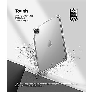Ringke Fusion [Case + Pencil Holder] Compatible with iPad Pro 11 Inch Case (4th 2022, 3rd 2021, 2nd 2020, 1st 2018) Transparent Hard Back Shockproof Double Air Pocket Bumper - Clear