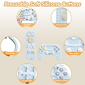 Remote Teether for Pet 2 Pack Baby Remote Control Toy Baby Teething Toys for Babies 0-6,6-12,18 Months,BPA Free Silicone Baby Teether Toys for Infant Toddlers Teething Relief Chew Toys Set,6m+