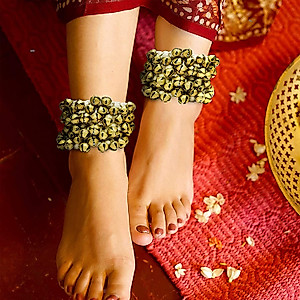 Sellinghub21 Ghungroo 50-50 Bells Pair, Ghungru 2 cm 14 No. Big Bells (Total 100 Bells) Dancing Bells ghungroo kathak 50 bells (100)