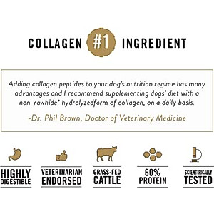 TRURANCH All-Natural Rawhide Alternative Dog Treats, 5" Sticks (Beef), with Hydrolyzed Collagen 50% Protein, Healthy Treats, Limited Ingredients Dog Chew, for Small, Medium, and Large Dogs