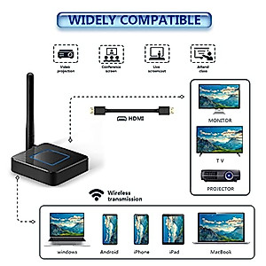 Wireless HDMI,Receiver Dongle Display Adapter,Anycast 4K Decoding Plug and Play Support Airplay, Miracast, DLNA Transmit Video /Audio from Android, iOS, Windows and MacOS to TV / Projector