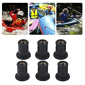 Dilwe 6pc Well Nuts Kit, M4 Rubber Windshield Bolts Well Nuts for Motorcycles Kayak Canoe Boats