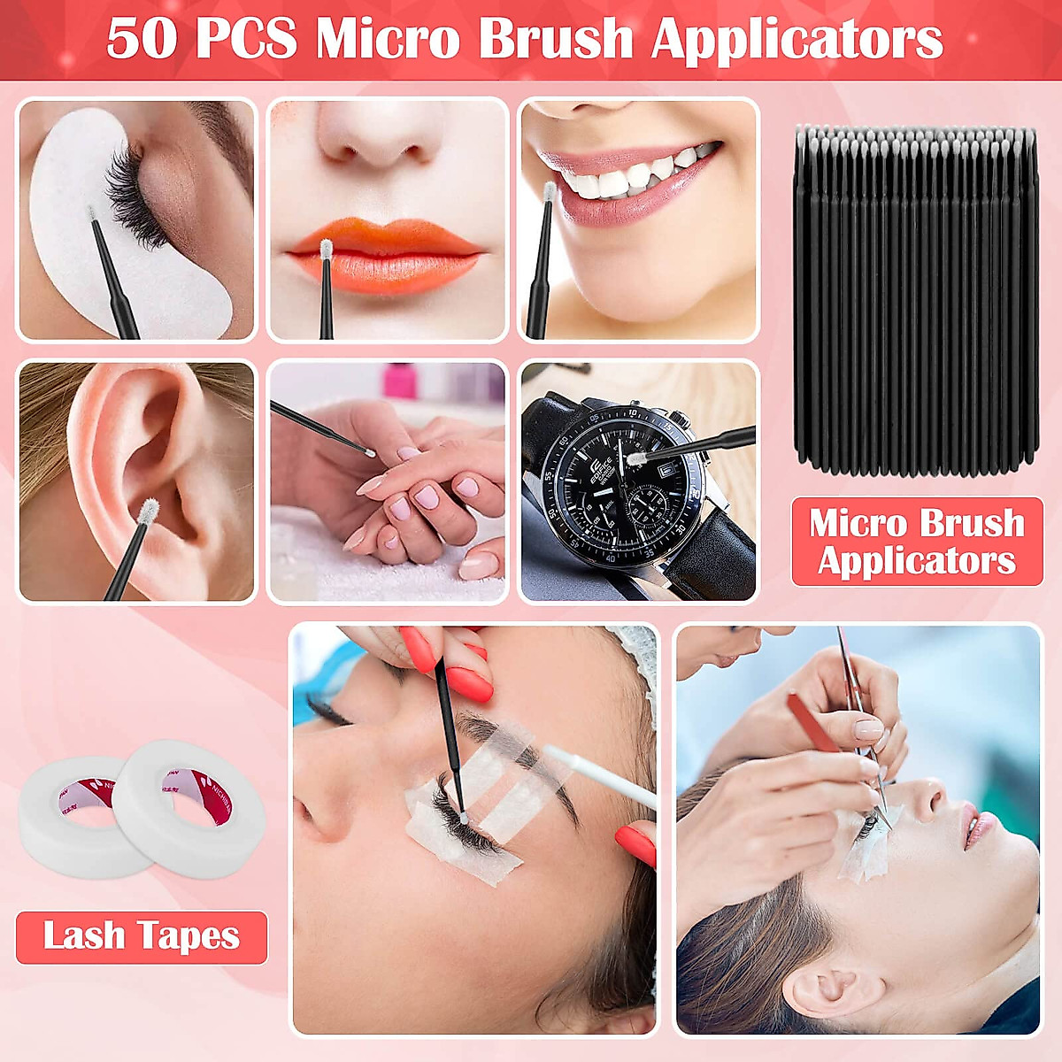 Cludoo Professional Eyelash Extension Supplies Kit with Lash Clusters Lash Kit for Eyelash Extensions Beginners with Lash Fan, Tweezers, Tapes, Mascara Brushes,Lash Extension Kit for Beginners Starter