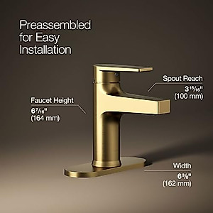 KOHLER Taut Single-Handle Bathroom Sink Faucet with Escutcheon