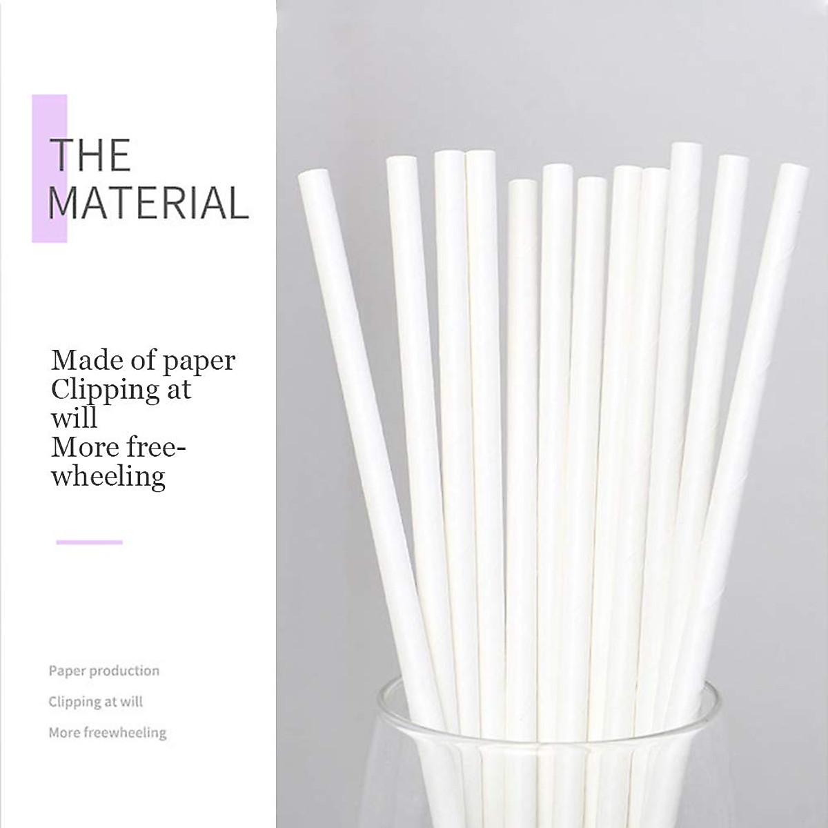 JITUUE Paper Straws Individually packaged - Eco-Friendly Party Supplies in Bulk for Restaurants - Perfect for Juices, Shakes, Smoothies, Ice Coffee & More(White,200 pcs）