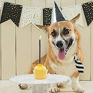 Black Tall Spiral Bday Candles for Cake Decoration 27 Pcs Long Thin Birthday Cake Candles in Holders for Party Wedding Cupcake Decoration Happy Fancy Candles for Kids 27th