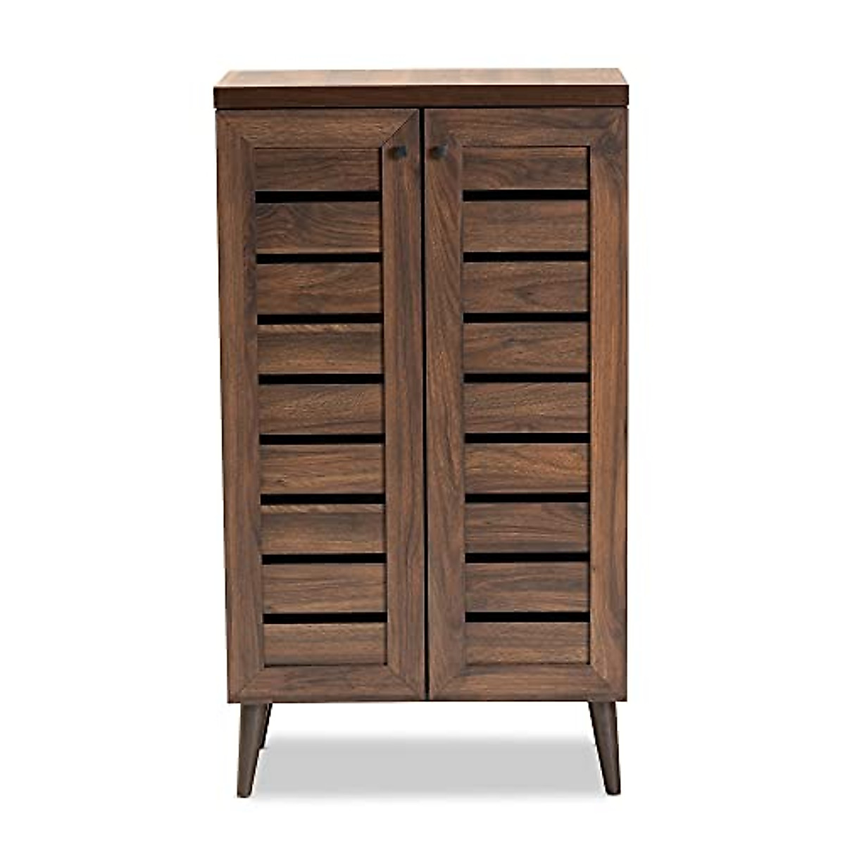 Baxton Studio Salma Shoe Cabinet, Walnut Brown
