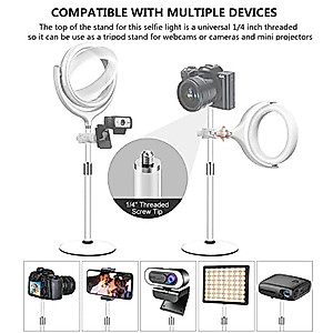 Video Conference Lighting Kit for Zoom Meeting, Desktop Ring Light with Stand for Laptop/Computer/Monitor/Webcam/iPhone, Selfie Circle Light for Zoom Calls/Online Virtual Meeting/Office Video Calls