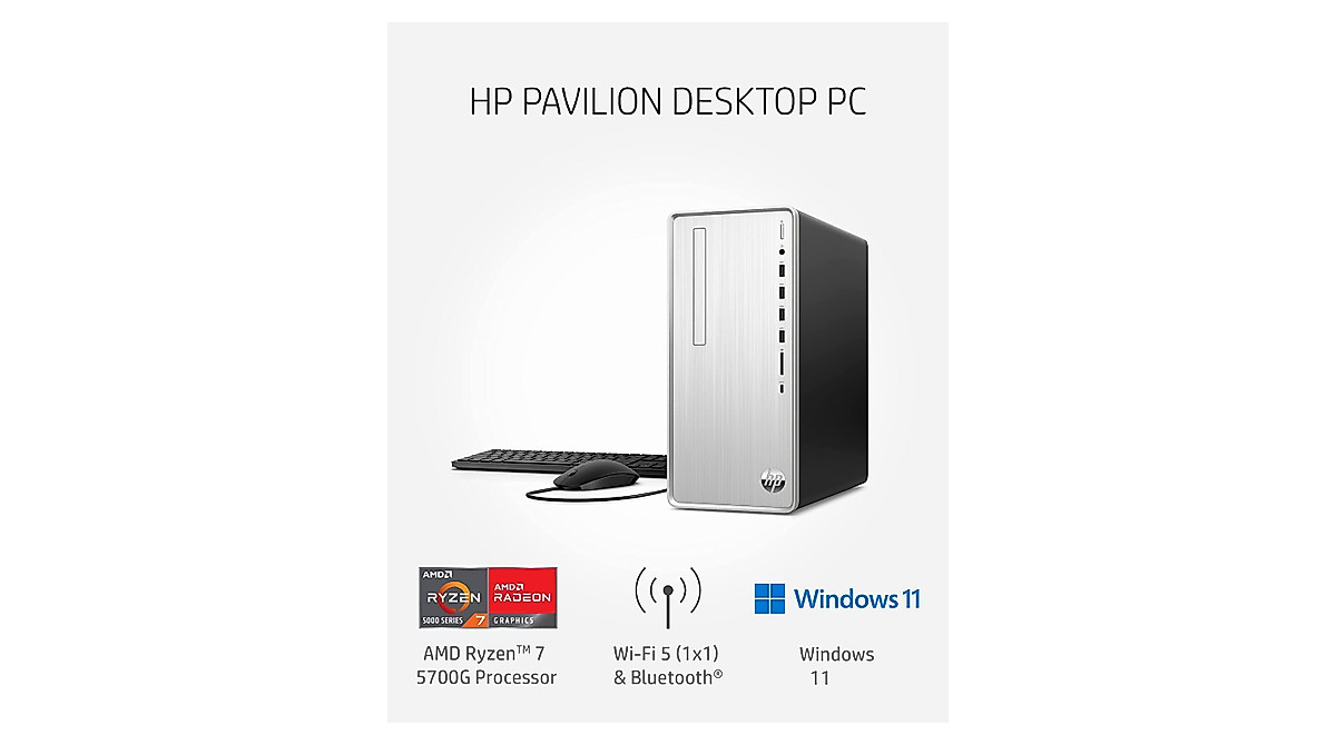 HP Pavilion Desktop 2023 - Ryzen 7, 16GB RAM, SSD + HDD