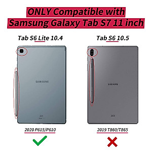 Case for Samsung Galaxy Tab S6 Lite 10.4 inch 2020 SM-P610/P615，Spsun Lightweight Smart Shell PU Leather Adjustable Stand Protective Cover with Auto Wake/Sleep Feature - Purple Rose & Butterfly