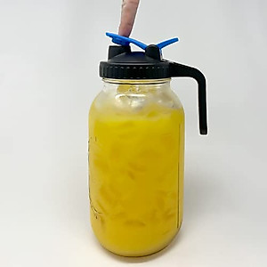 Mason Jar 64 oz Pitcher Half Gallon Pitcher with Wide Mouth Aesthetic Glass Pitcher With Lid and band Cold Brew Pitcher For Tea, Juices, Coffee, Lemonade – Pack Of 2