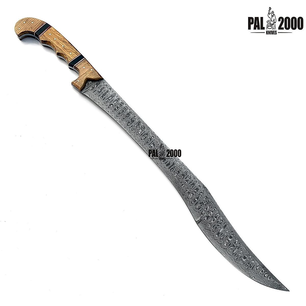 HSK-9984 Custom Handmade Spring Damascus Sword with Sheath - Viking Sword Hunting Full tang longsword for men