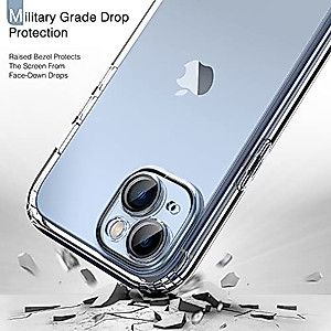 Switdo Compatible with iPhone 14 Case Clear with Built-in Screen Protector&Camera Lens Protector,Transparent Shockproof Cover Full Body Protective Phone Case for iPhone 14 6.1 inch,Clear