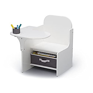 Delta Children MySize Chair Desk with Storage Bin - Greenguard Gold Certified, Bianca White