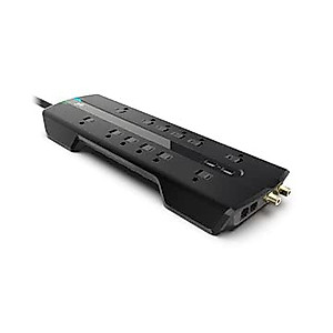 360 Electrical Producer 3.4 12-Outlet Surge Strip w/ 3.4A 2-Port USB, Coax & RJ11/RJ45 (8ft) Black