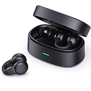 YUEYINOK Wireless Ear Clip Bone Conduction Headphones Bluetooth5.3, Clip On Earbuds Bluetooth, Open Ear Wireless Headphones, Waterproof Mini Headphones for Sports Running Cycling Workout