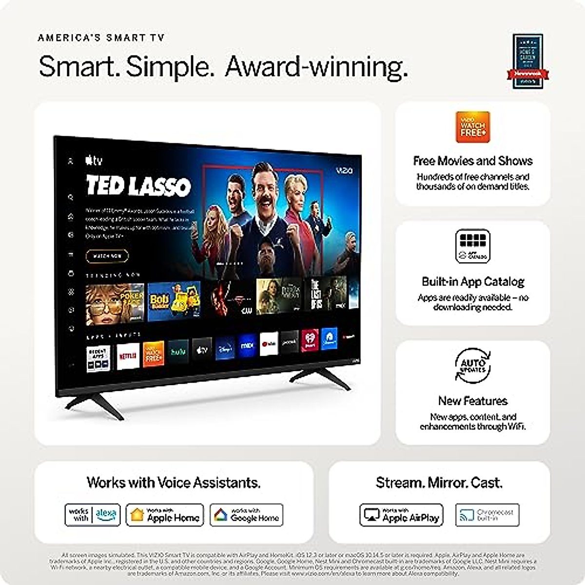 VIZIO 43-inch V-Series 4K LED HDR Smart TV w/Dolby Vision, WiFi 6E, Bluetooth Headphone Capable, AMD FreeSync & Alexa Compatibility, V435M-K04, 2023 Model