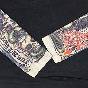 PAUBOLI Baby Fake Tattoo Sleeve T-Shirt Bodysuit Cool Custome (3-6month, Black)