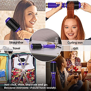 Afunti Hair Dryer Brush One-Step Hot Air Brush, 3 in 1 Hair Curler Straightener Blow Dryer, Negative Ion Reducing Frizz and Static, 1200W Hair Comb Styler Kit ​for All Hair Types