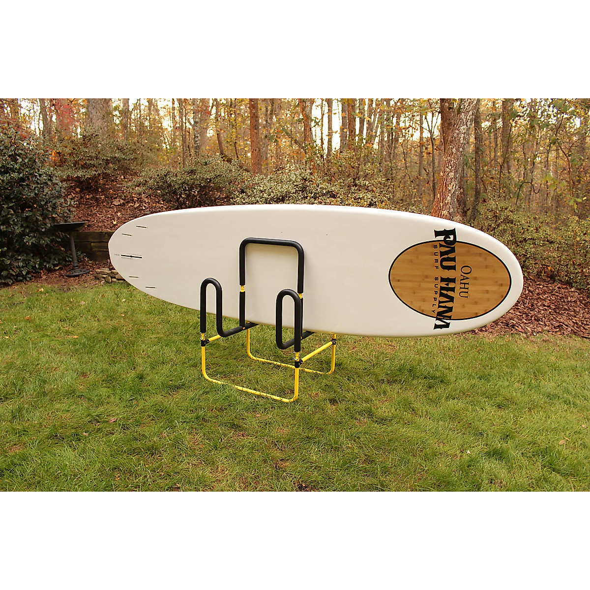 Suspenz Double-Up SUP Stand, Holds 2 Stand Up Paddle Boards or Surfboards, Yellow (22-9936)