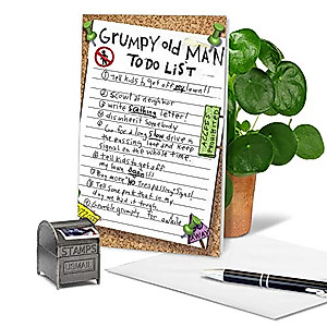 NobleWorks Funny Birthday Greeting Card with 5 x 7 Inch Envelope (1 Card) Bday Grumpy Old Man List 9729Z