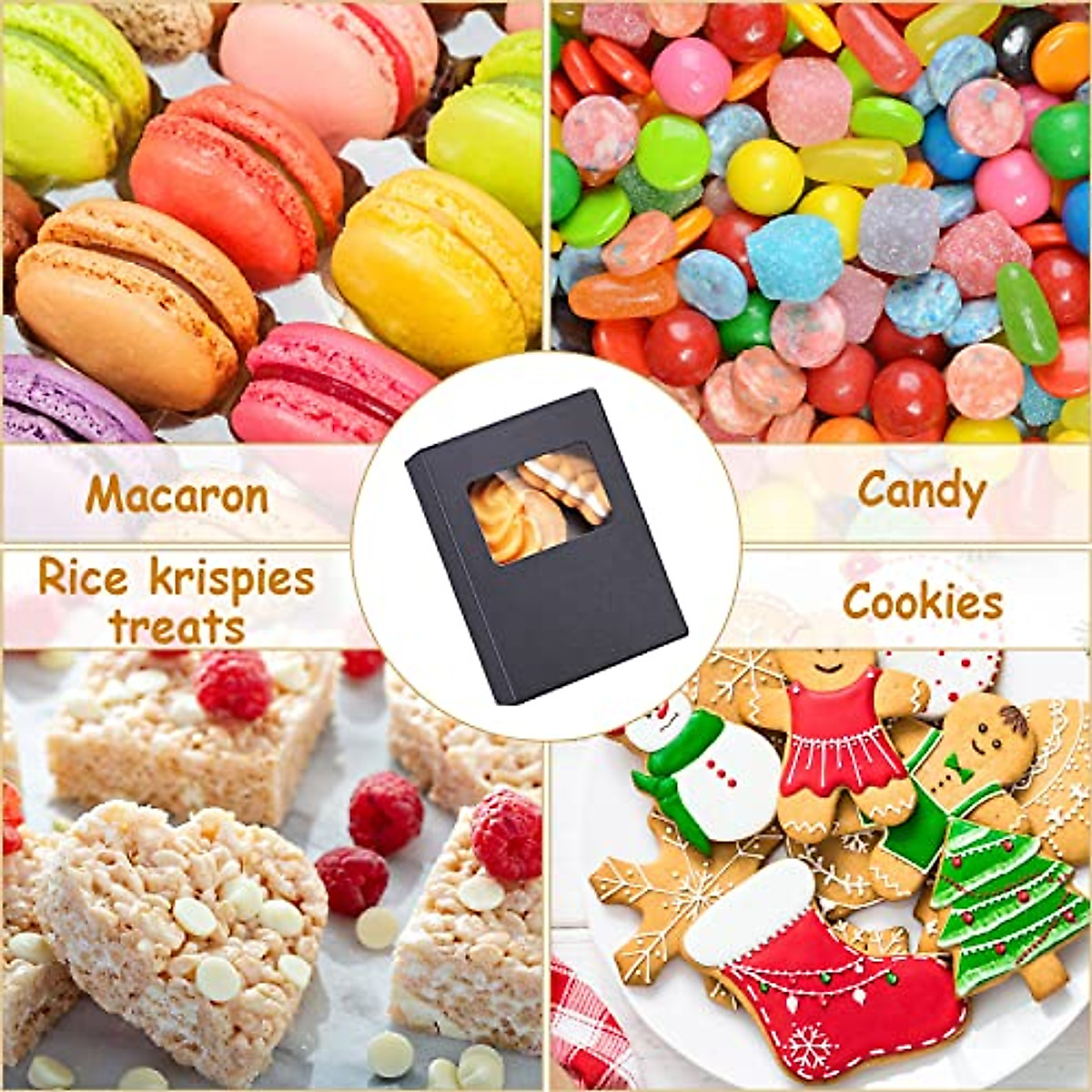 30 Pieces Soap Packaging Boxes Paper Soap Box Kraft Soap Box with Window Rectangle Window Gift Box for Homemade Soap Making Supplies Party Favor Treats Wrapping Packaging, 3.5 x 2.6 x 1.2 Inch (Black)