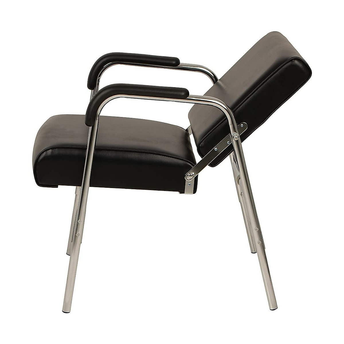 Buy-Rite Kate Auto Reclining Shampoo Chair, Portable Salon Chair with Auto-Recline Seat Back, Heavy Duty Chrome Arms and Extra Thick Seat, Black, SY-92272