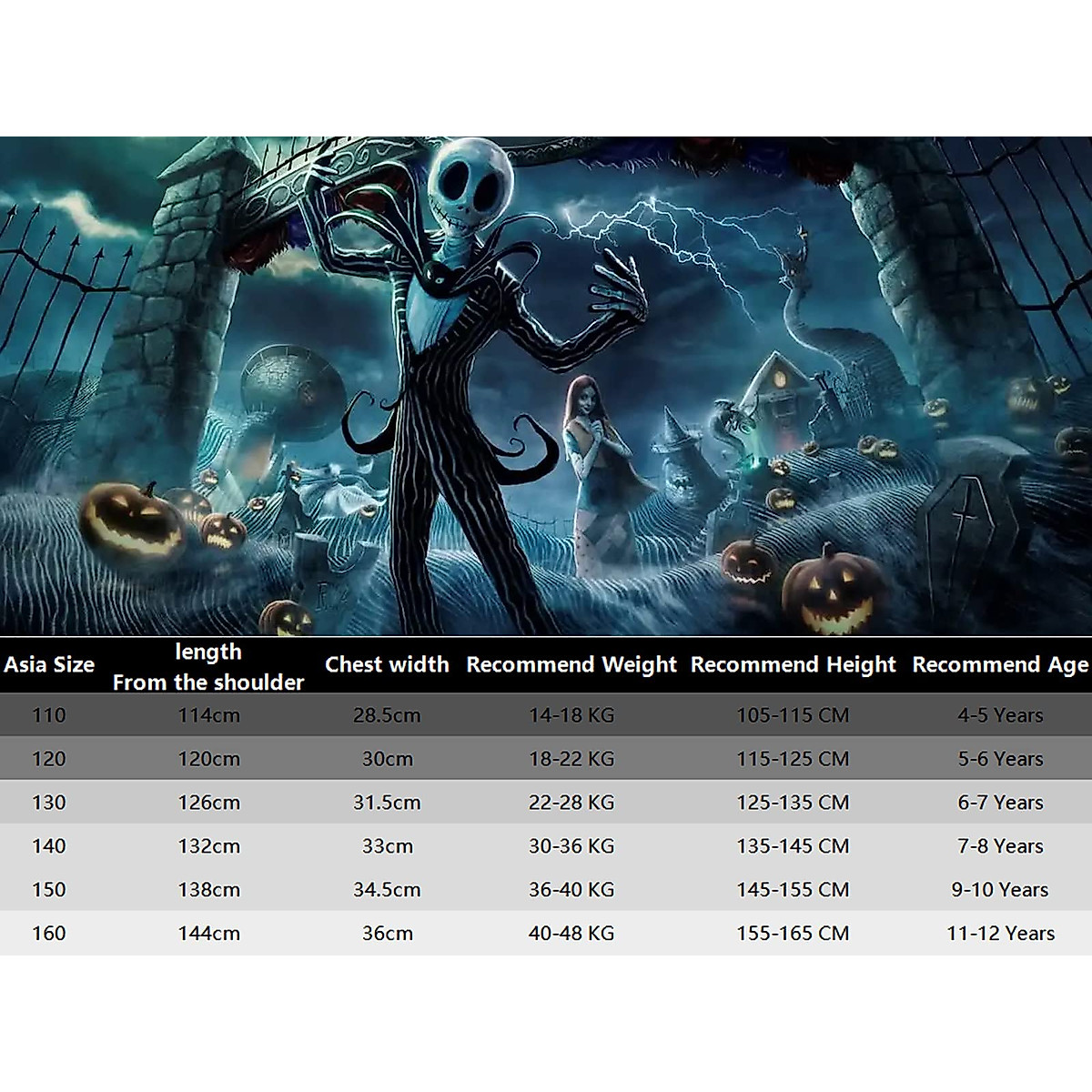 Byriady Jack Skellington Before Christmas Halloween Sally Halloween Costume with Cosplay Outfit Mask and Gloves