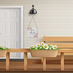 Inspirational Rustic Christian wall decor Gifts, pink room Women Religious Wood Sign Home Farmhouse Wall Hanging Decor Pink Flower Wooden Wall Art Decor Plaque for Bedroom Psalm 46:5