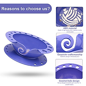 BCMRUN Yarn Bowl Large Knitting Bowl Holder with Crochet Hooks Hole Holder,Knitting Flat Bottom Wool Balls Storage Organizer Yarn Storage Bowl for Women Crocheting Knitting Mother's Day Christmas Gift