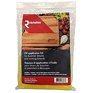 Richelieu Extra Large 19 5/8 in x 15 3/4 in x 1 1/2 in Canadian Maple Rectangular End Grain Chopping Butcher Block, Ideal for cutting Cooked Meat