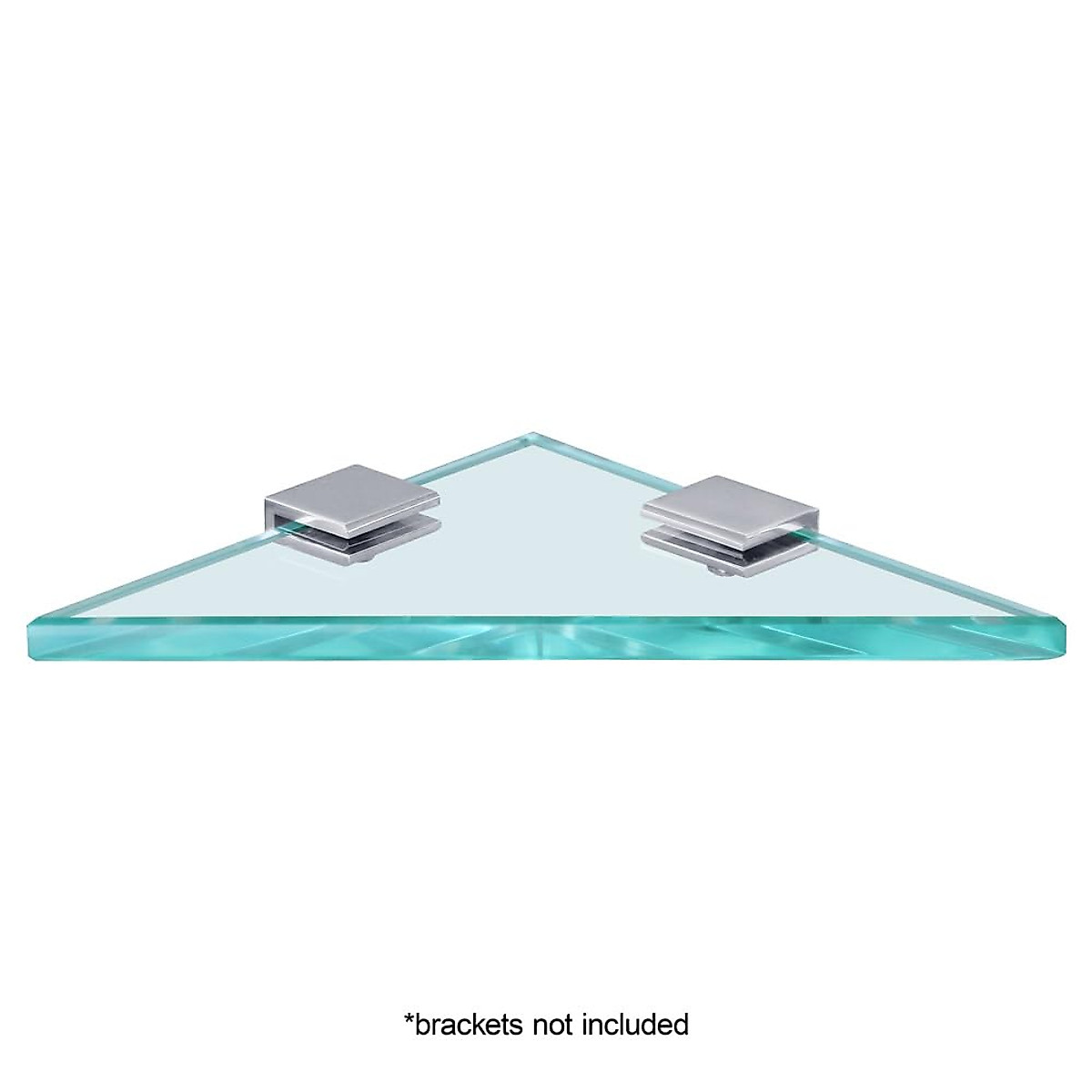 Dulles Glass 16" x 16" Triangle Glass Shelf - Shelf Only - Tempered - 3/8" Thick - Flat Polished Glass