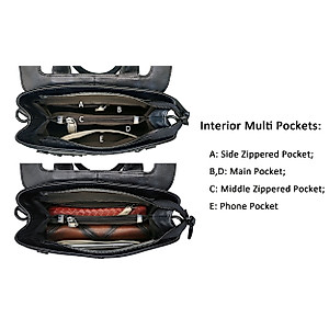 Womens Satchel Crossbody Bag Ladies Purses and Handbags Tote Bag(Black)